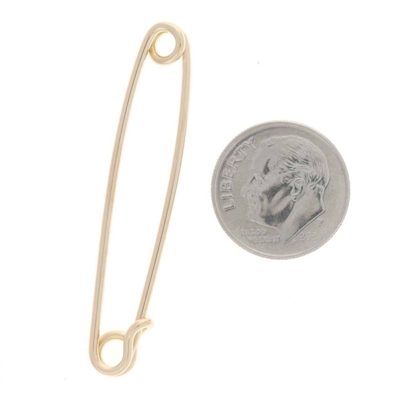14k Yellow Gold Safety Pin Brooch For Sale at 1stDibs | baby pin theme 1