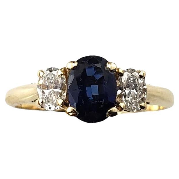 14K Yellow Gold Sapphire Diamond Ring Size 6.75 JAGi Certified #15372 ...