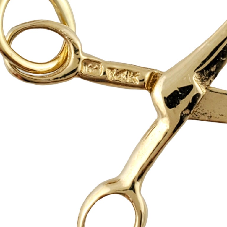 14K Yellow Gold Scissor Charm For Sale at 1stDibs