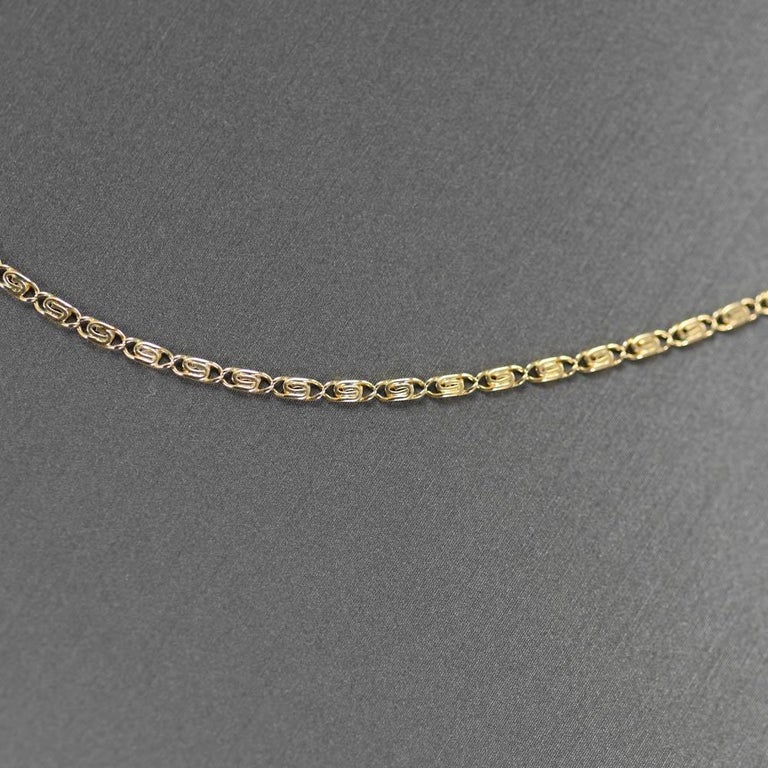 14K Yellow Gold Scroll Chain Necklace 4.7gr For Sale at 1stDibs