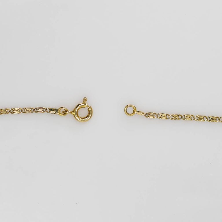 14K Yellow Gold Scroll Chain Necklace 4.7gr For Sale at 1stDibs
