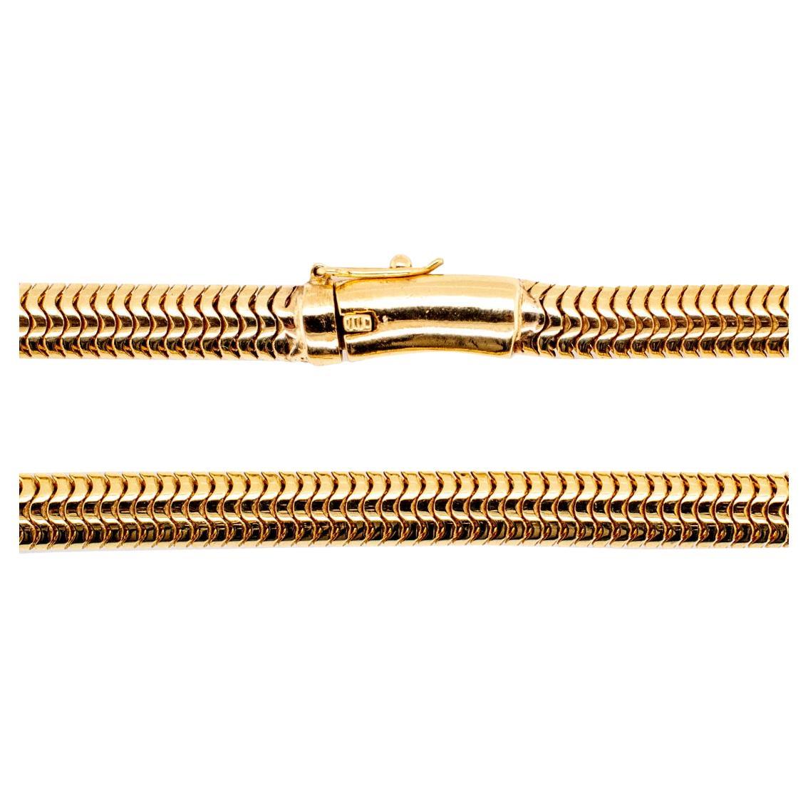 1930s Long Oblong Open Link Figural Hand Holding Snake Clasp Gold Chain ...