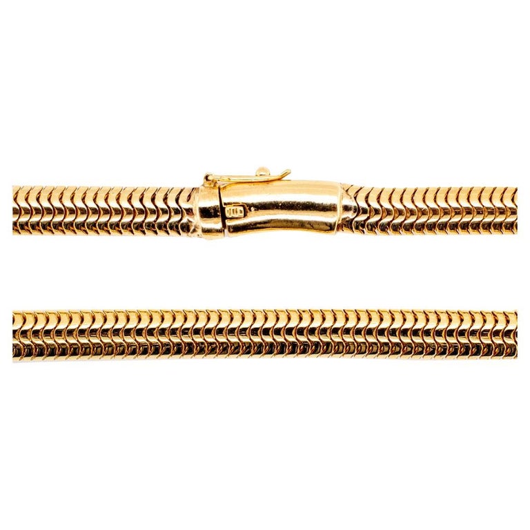 14K Yellow Gold Snake Chain For Sale at 1stDibs