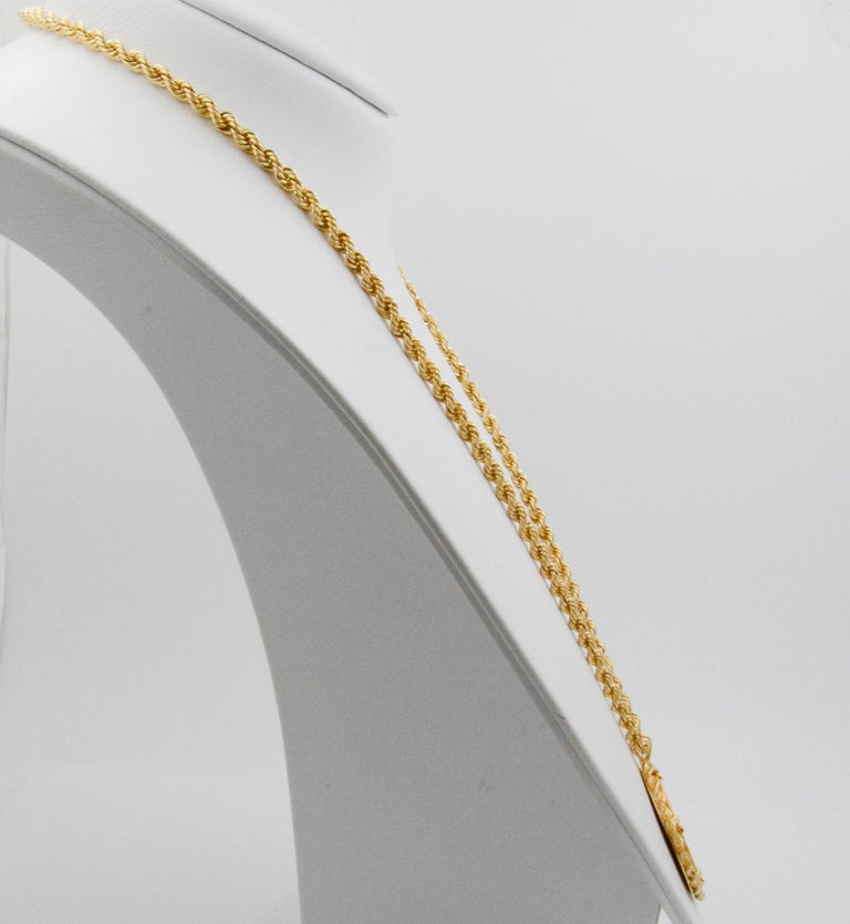 14 Karat Yellow Gold South Africa Krugerrand 1975 Coin Rope Chain at ...