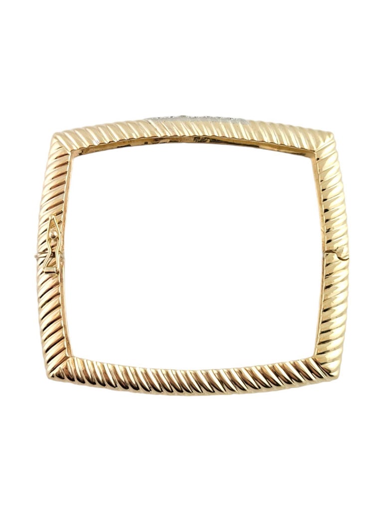 14K Yellow Gold Square Diamond Bangle For Sale at 1stDibs