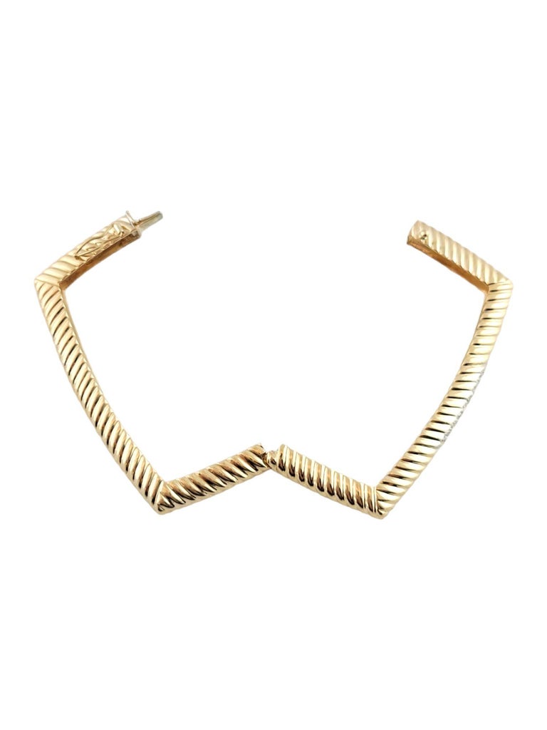 14K Yellow Gold Square Diamond Bangle For Sale at 1stDibs