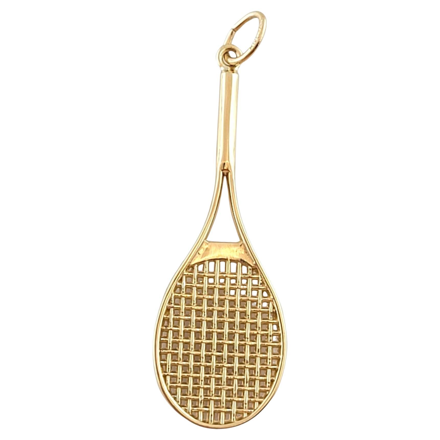 14 Karat Yellow Gold Tennis Racket Charm at 1stDibs