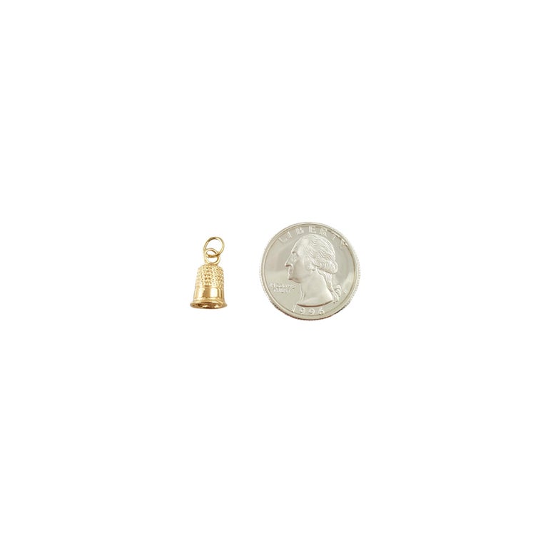 14K Yellow Gold Thimble Charm For Sale at 1stDibs