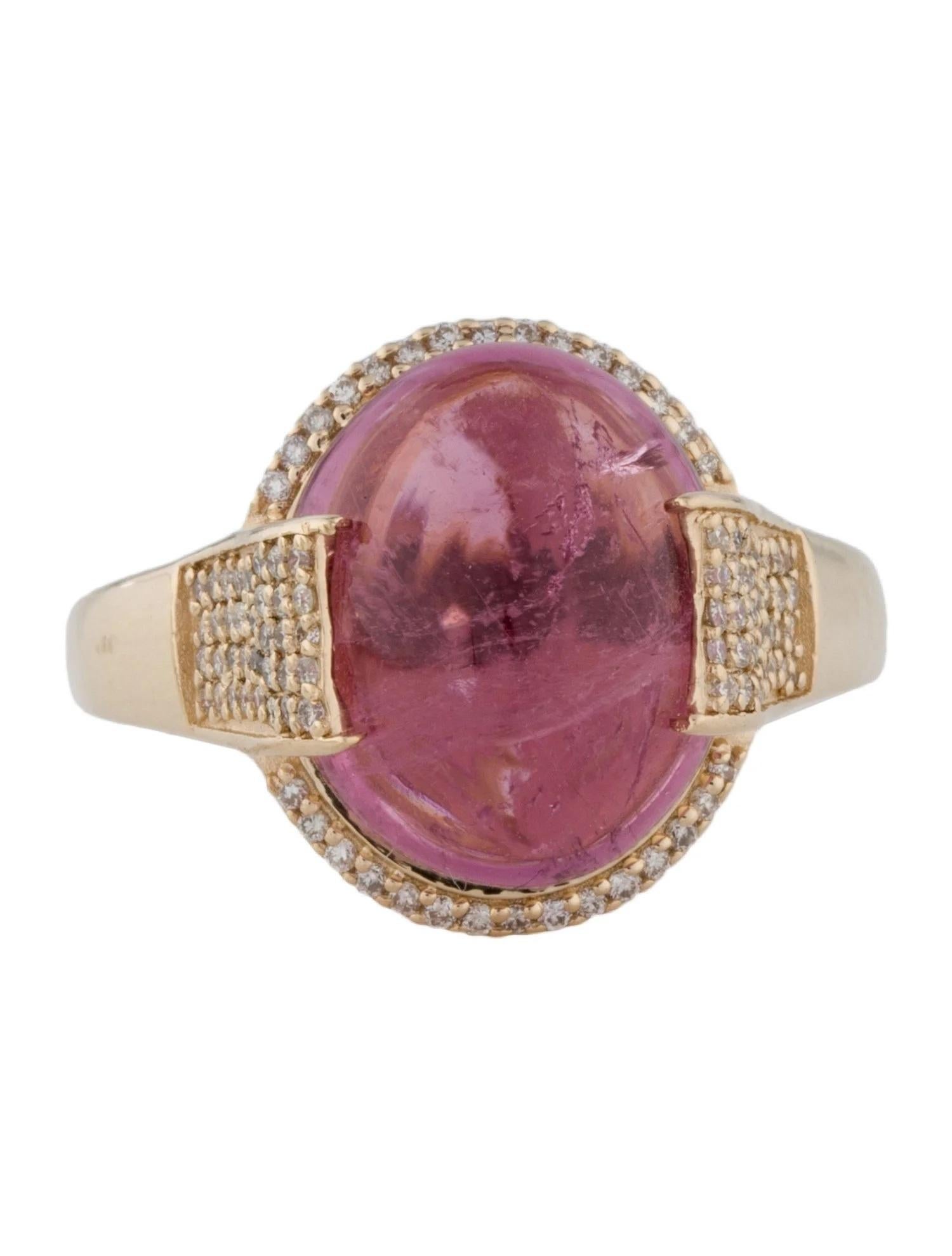 14K Yellow Gold Tourmaline and Diamond Cocktail Ring Size: 7 Oval ...
