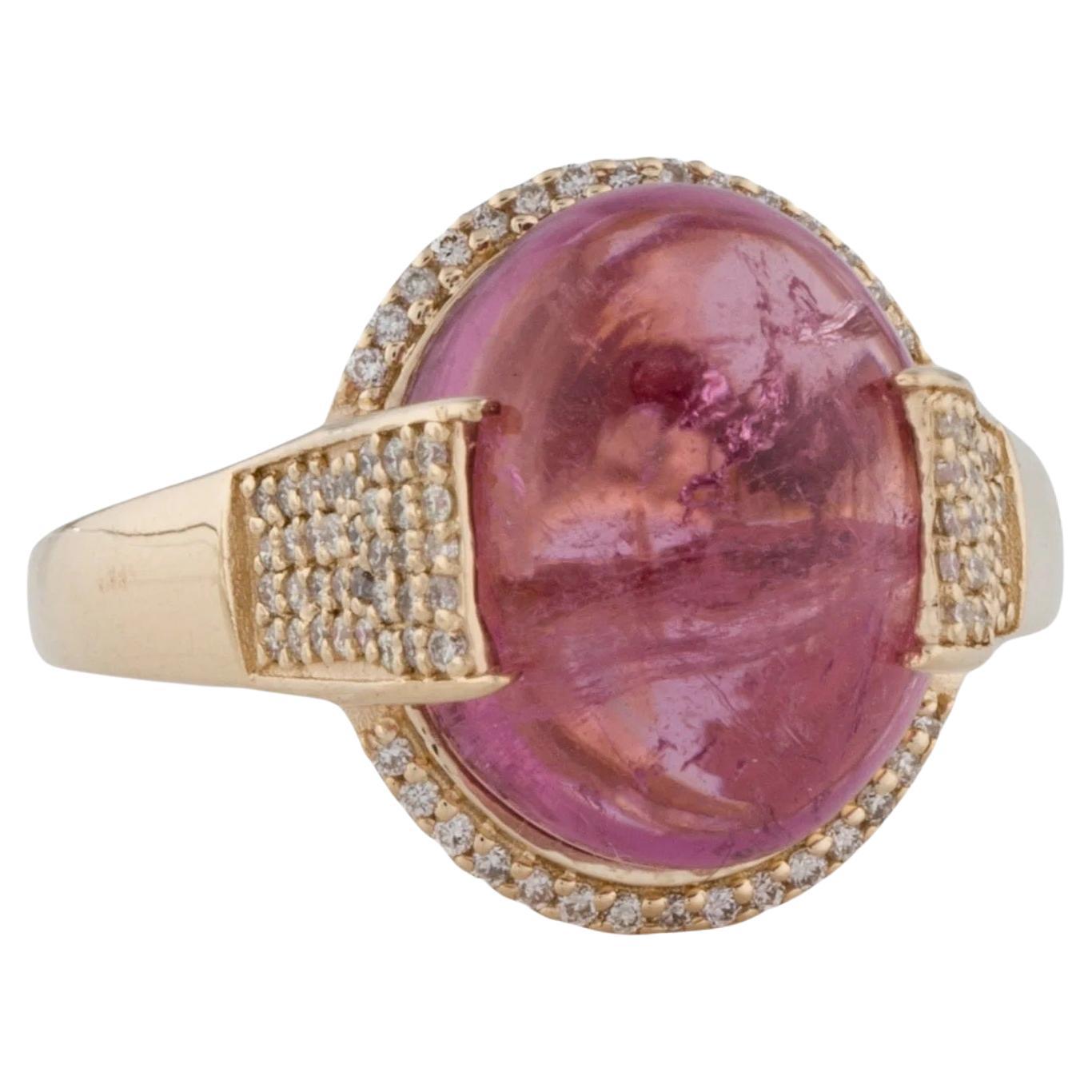 14K Yellow Gold Tourmaline and Diamond Cocktail Ring Size: 7 Oval ...