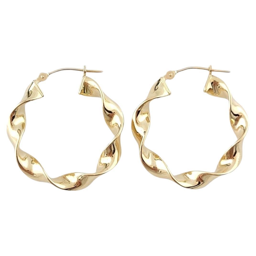 14K Yellow Gold Large Twist Hoop Earrings #16068 For Sale at 1stDibs