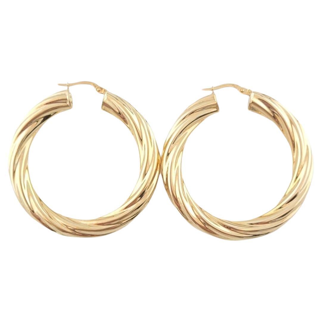 14K Yellow Gold Circle Hoop Earrings #16863 For Sale at 1stDibs