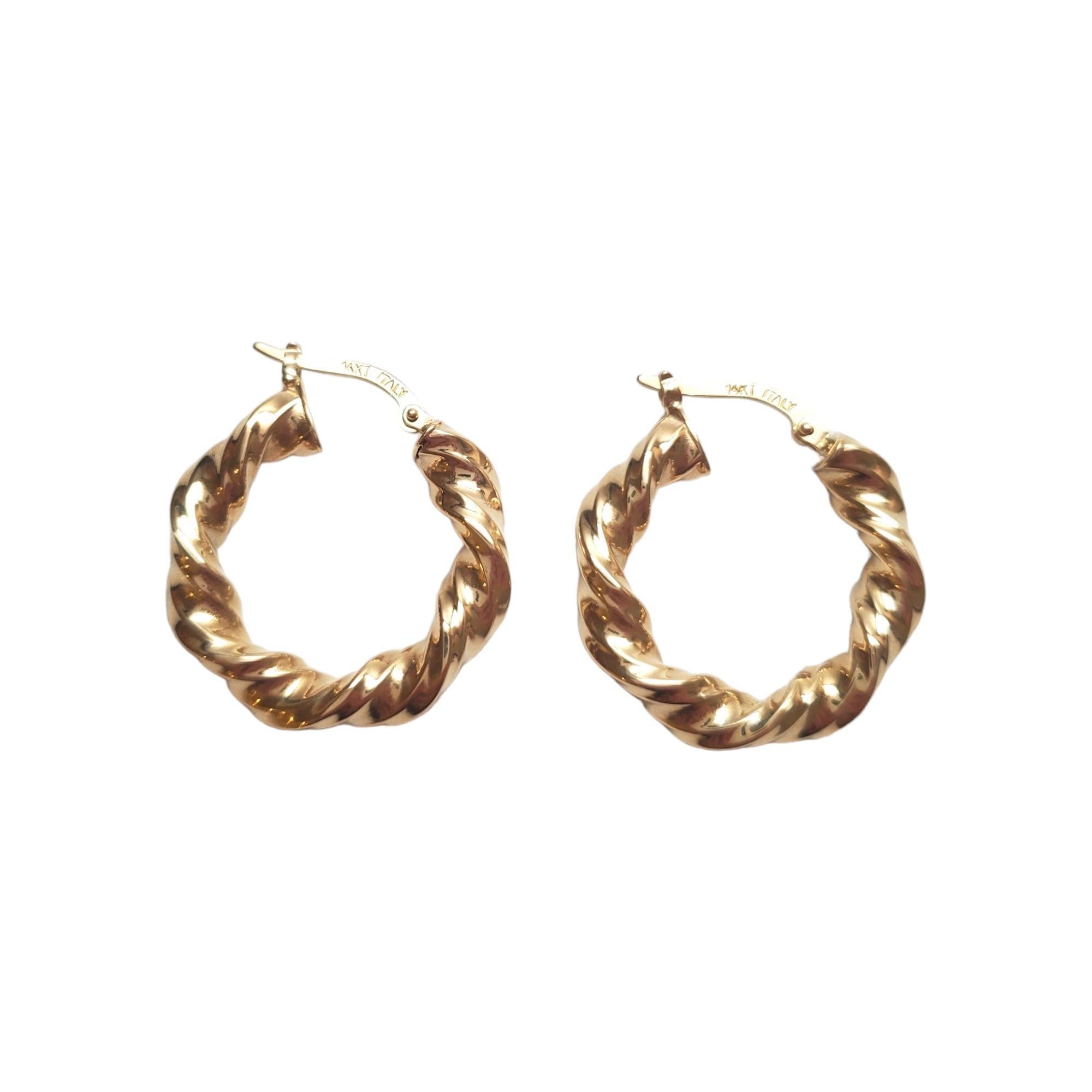 Vintage French 18K Tri-Color Gold Twisted Hollow Hoop Earrings, ca 1980 ...