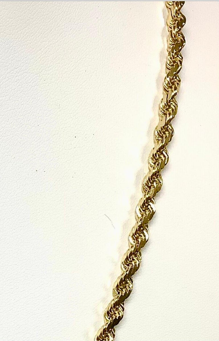 14k Yellow Gold Twisted Rope Chain Necklace For Sale at 1stDibs