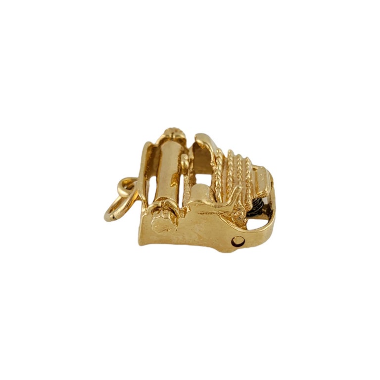 14K Yellow Gold Typewriter Charm For Sale at 1stDibs