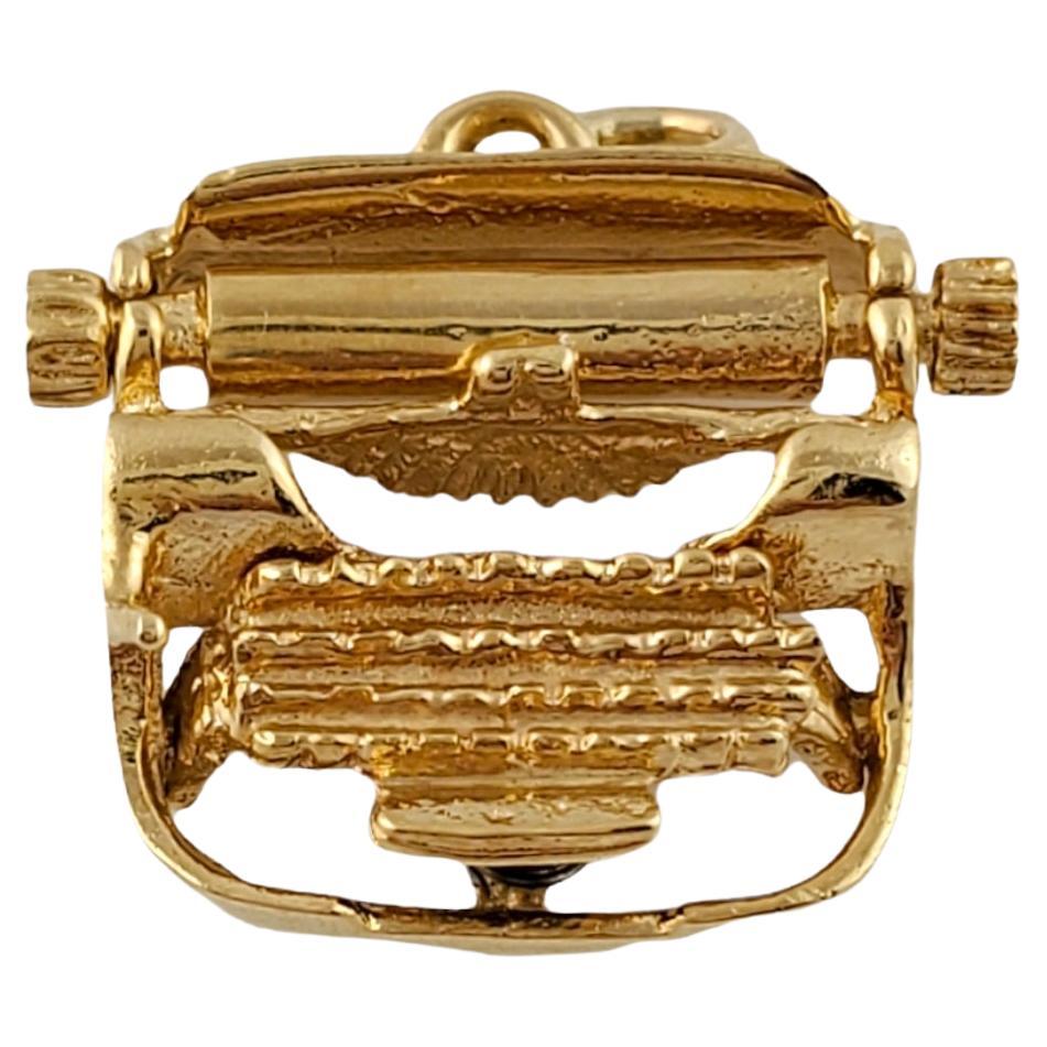 14K Yellow Gold Typewriter Charm For Sale at 1stDibs