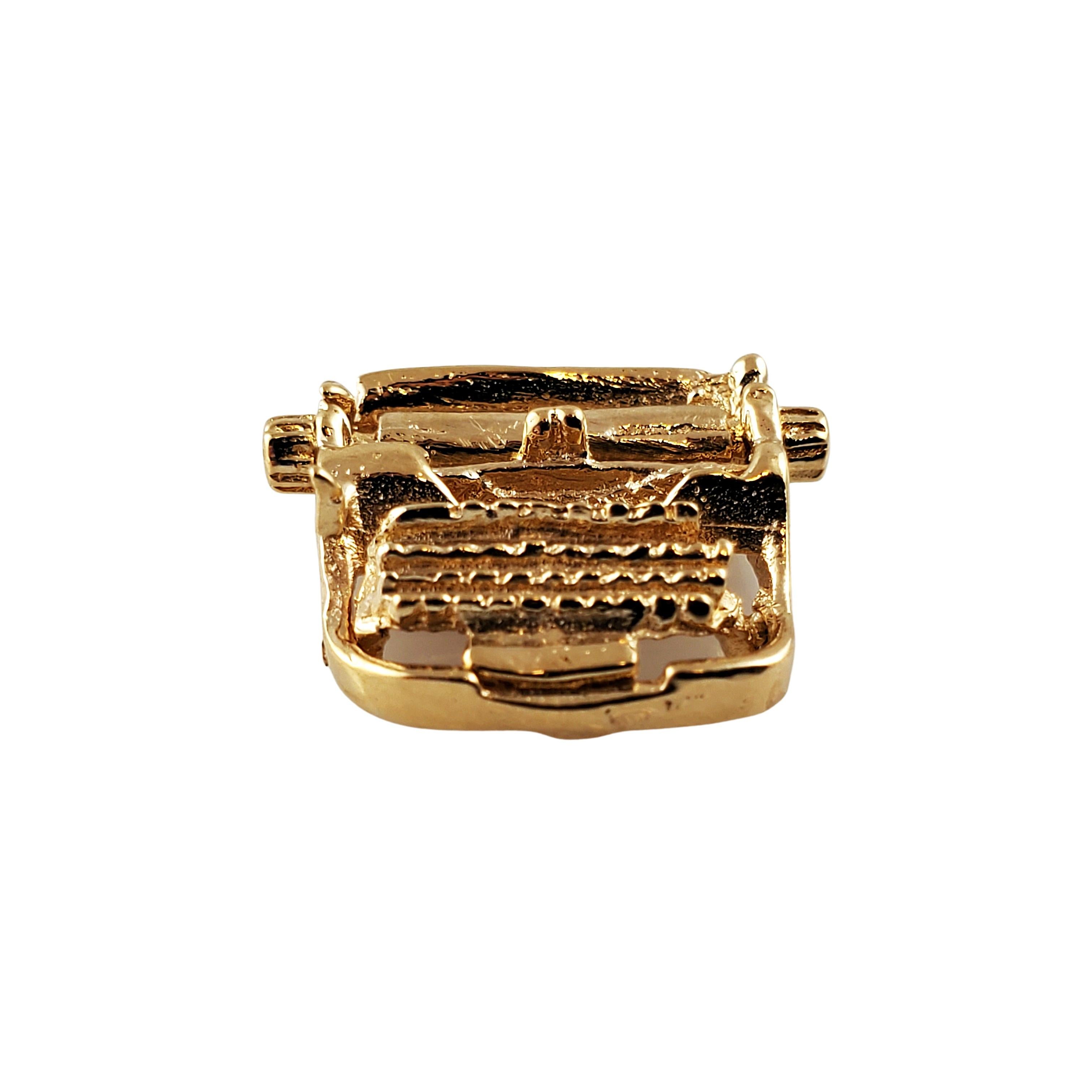 14K Yellow Gold Typewriter Charm Pendant with Movable Carriage at 1stDibs