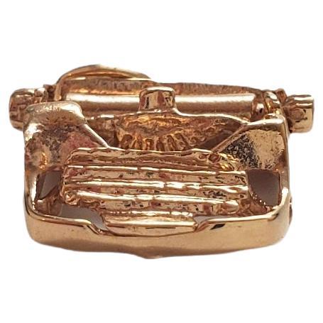 14K Yellow Gold Typewriter Charm For Sale at 1stDibs
