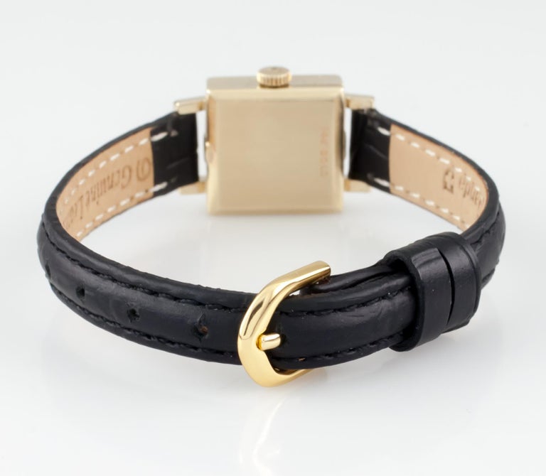 14k Yellow Gold Universal Geneve Women's Square Hand-Winding Watch For ...