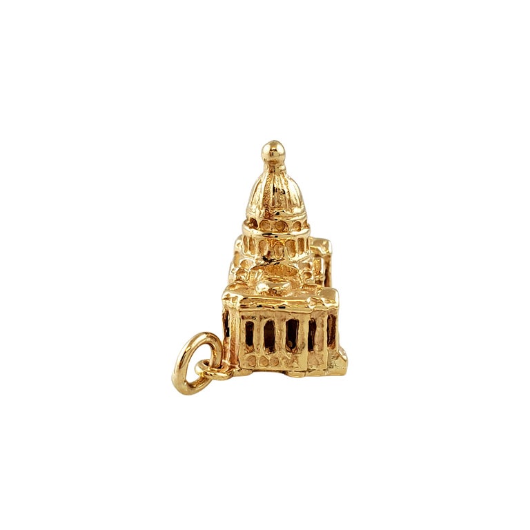 14K Yellow Gold U.S. Capitol Charm For Sale at 1stDibs