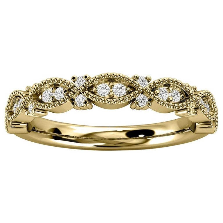 Customizable 14k Yellow Gold Valence Milgrain Diamond Ring '1/5 Ct. tw ...