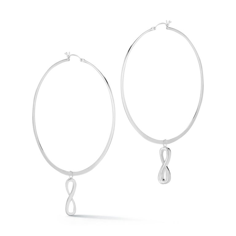 24 Karat Yellow Gold Vermeil Infinity Dangle Hoops For Sale (Free ...