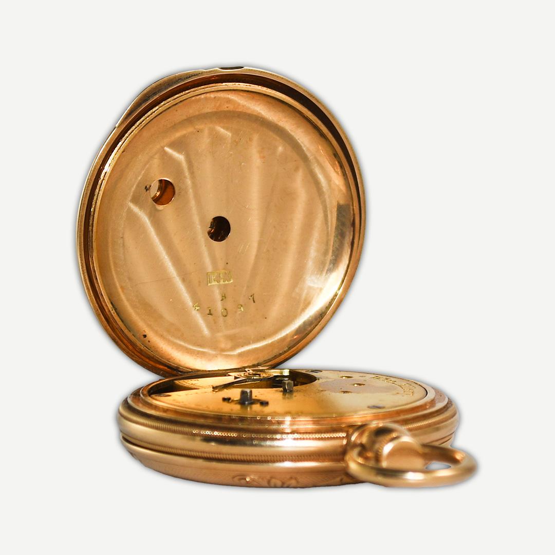 14K Yellow Gold Waltham Key Wind Pocket Watch For Sale at 1stDibs