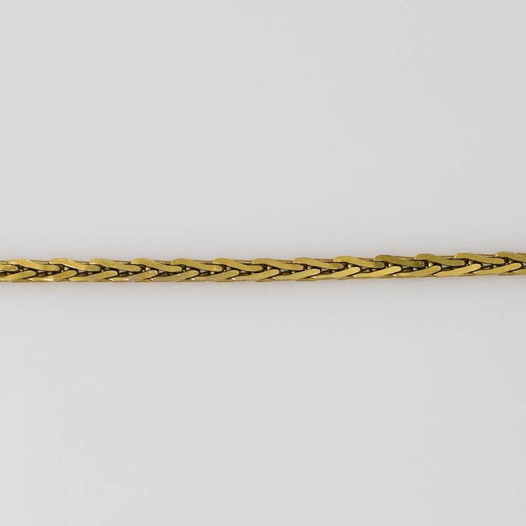 14K Yellow Gold Wheat Chain Necklace 10.5gr For Sale at 1stDibs