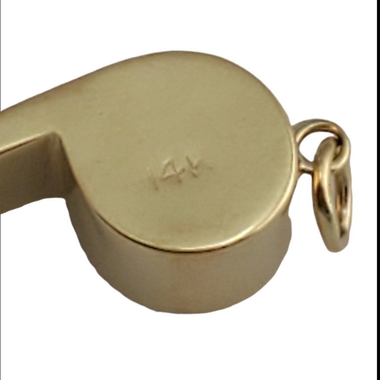 14K Yellow Gold Whistle Charm at 1stDibs