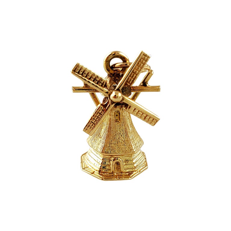 14K Yellow Gold Windmill Charm at 1stDibs