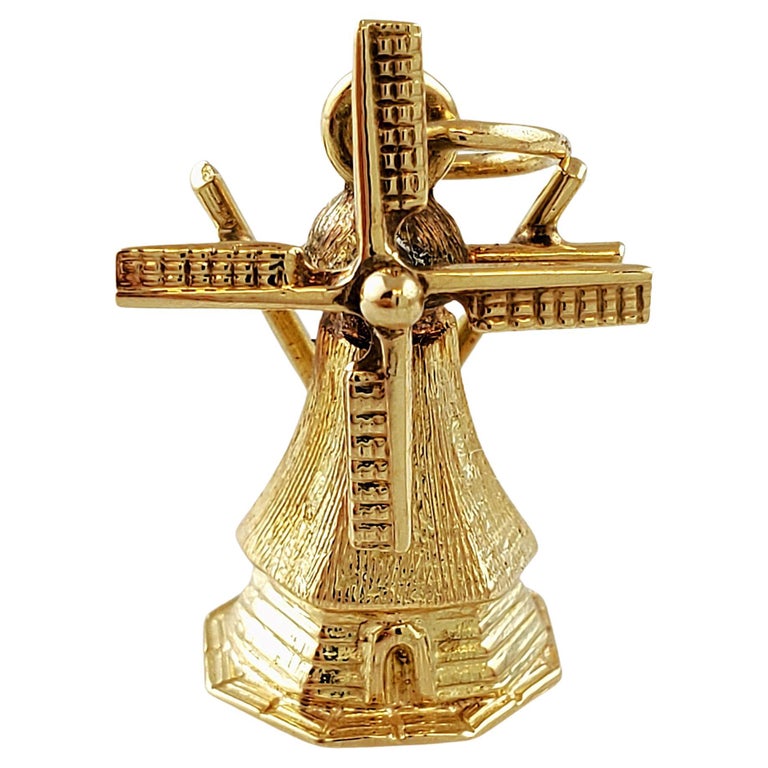 14K Yellow Gold Windmill Charm at 1stDibs
