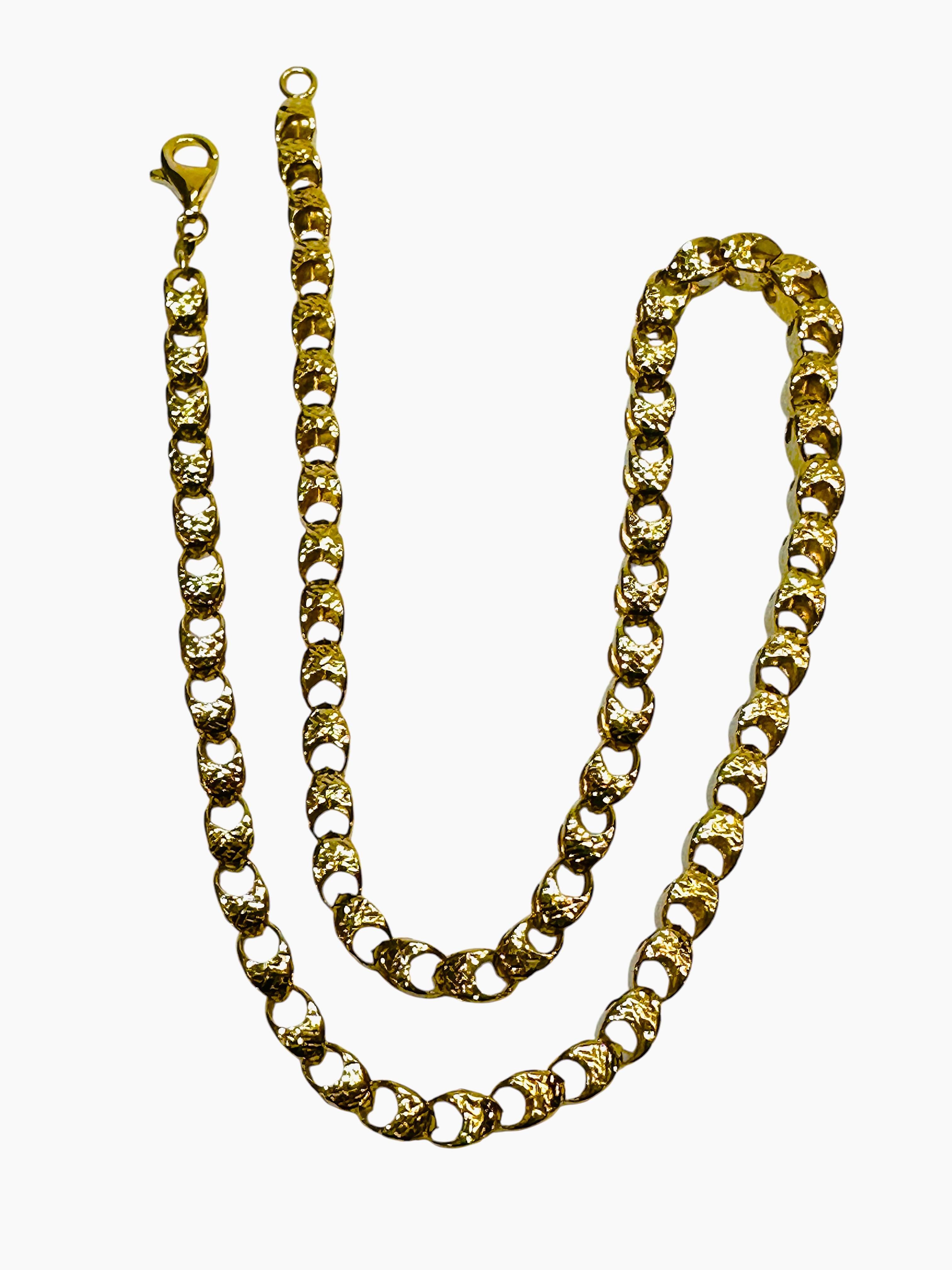 14K Yellow Large Diamond Cut Shimmering Custom Chain With 6 mm Drops ...