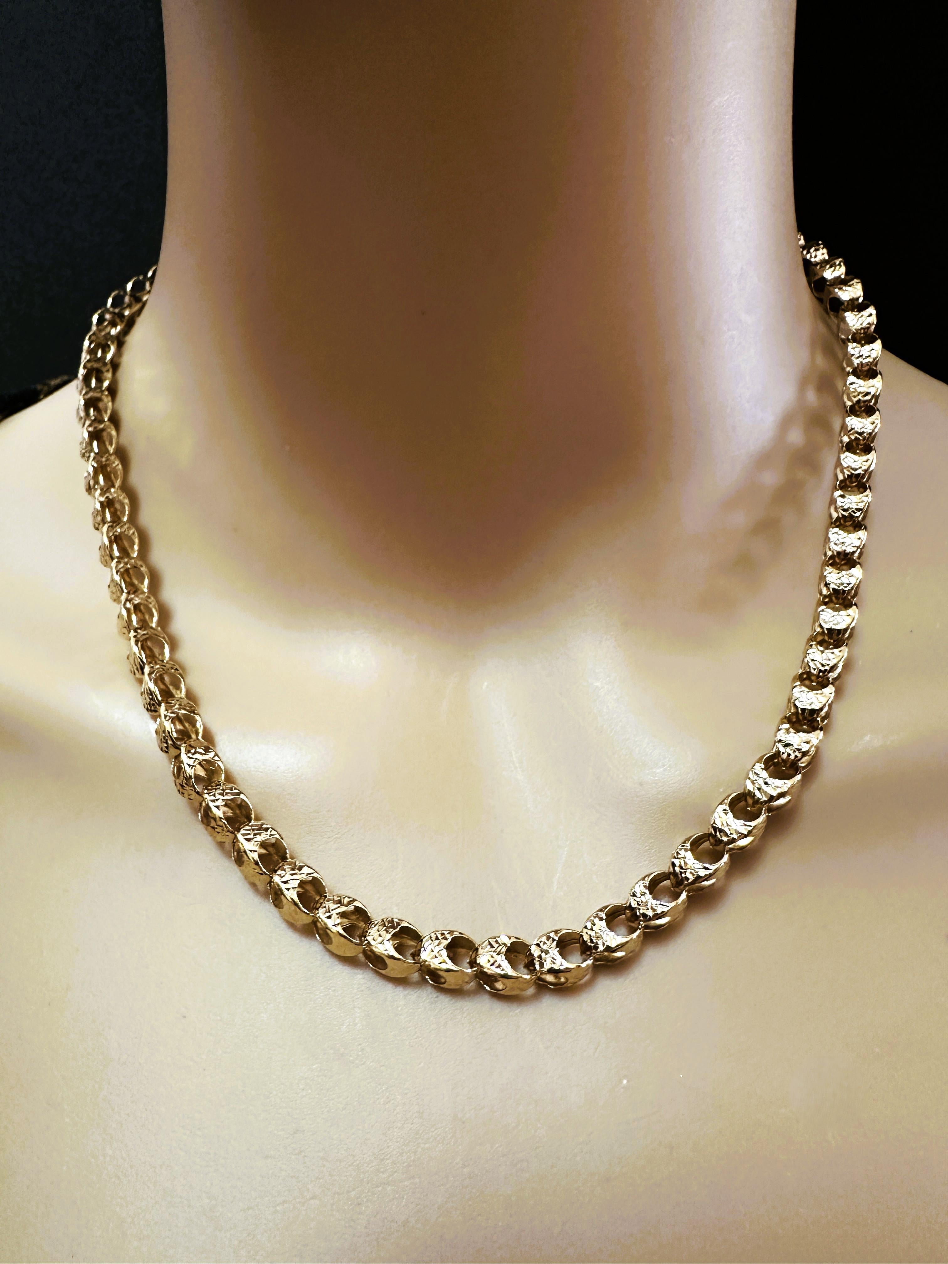 14K Yellow Large Diamond Cut Shimmering Custom Chain With 6 mm Drops ...