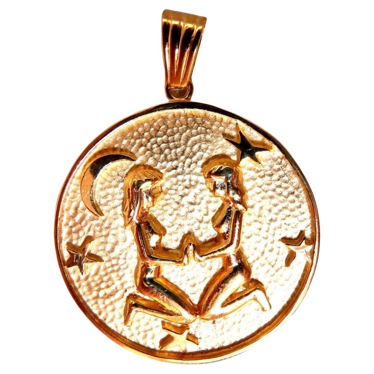 14kt Gemini Charm Pendant For Sale at 1stDibs