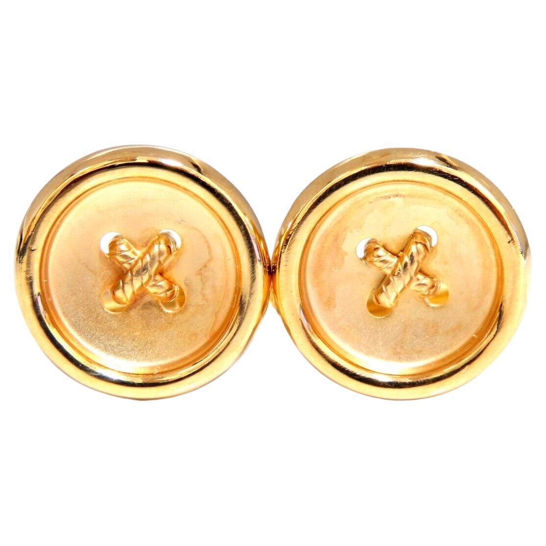 Vintage 14 Karat Gold Button Form Cufflinks For Sale at 1stDibs | 14k ...
