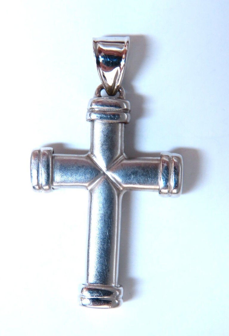 14 Karat Gold Cross Pendant 14 Karat Satin Finish For Sale at 1stDibs
