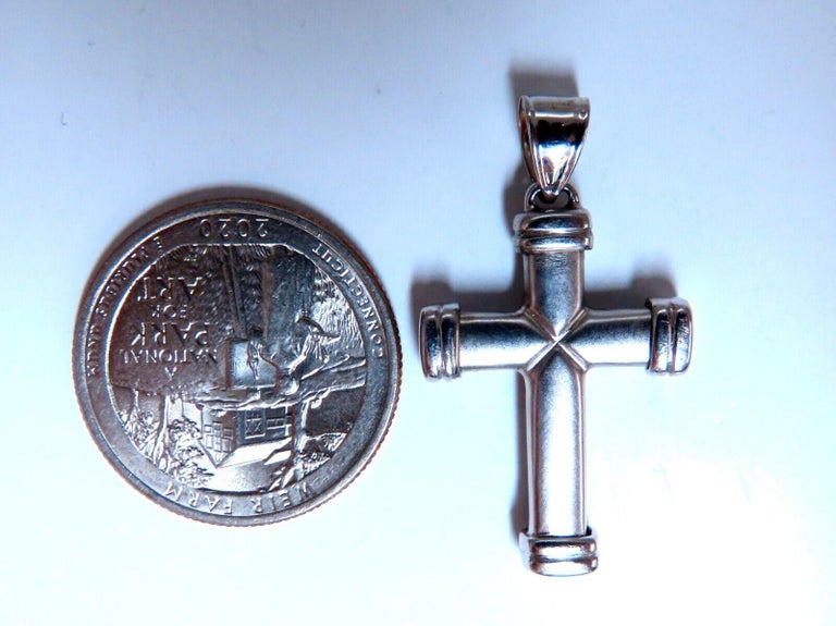 14 Karat Gold Cross Pendant 14 Karat Satin Finish For Sale at 1stDibs