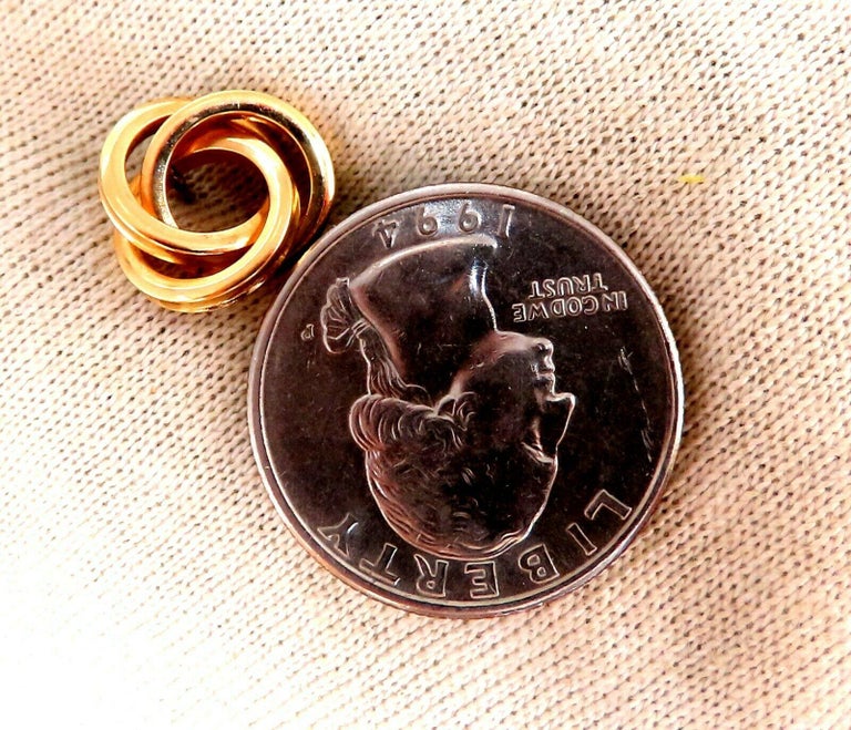 14kt Gold interwined Braided Earrings For Sale at 1stDibs