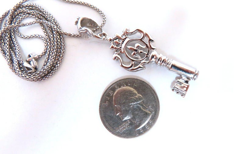 14kt Gold Key Charm Necklace For Sale at 1stDibs