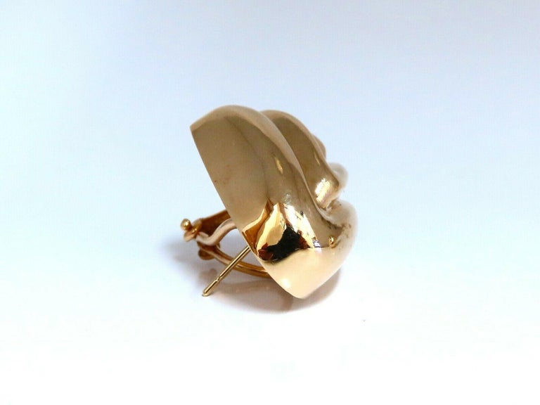 14 Karat Gold Textured Iconic Clip Earrings and Omega For Sale at 1stDibs