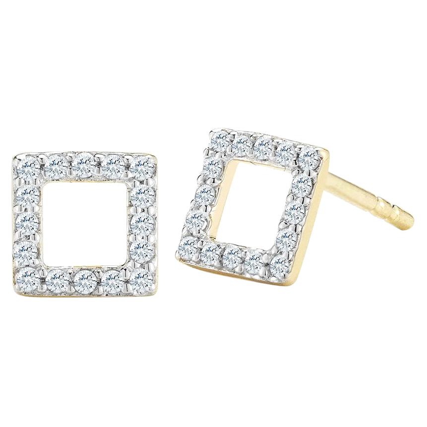 14kt Yellow Gold Mini Diamond Triangle Stud For Sale at 1stDibs