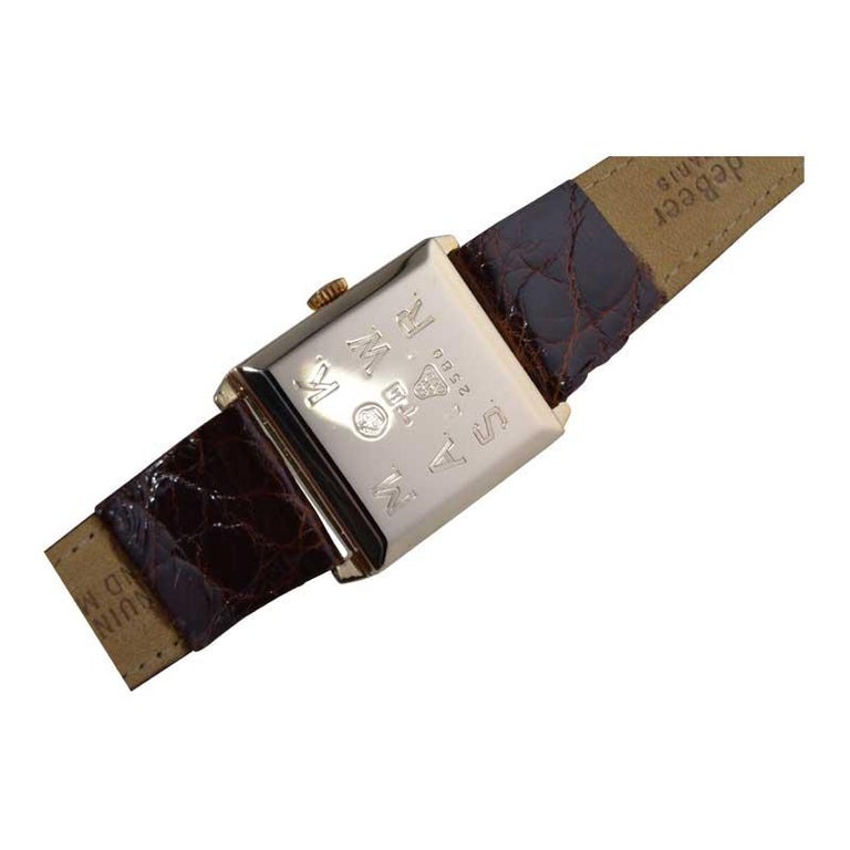 14Kt. Solid Gold Art Deco Tank Watch with Original Dial circa 1930's ...