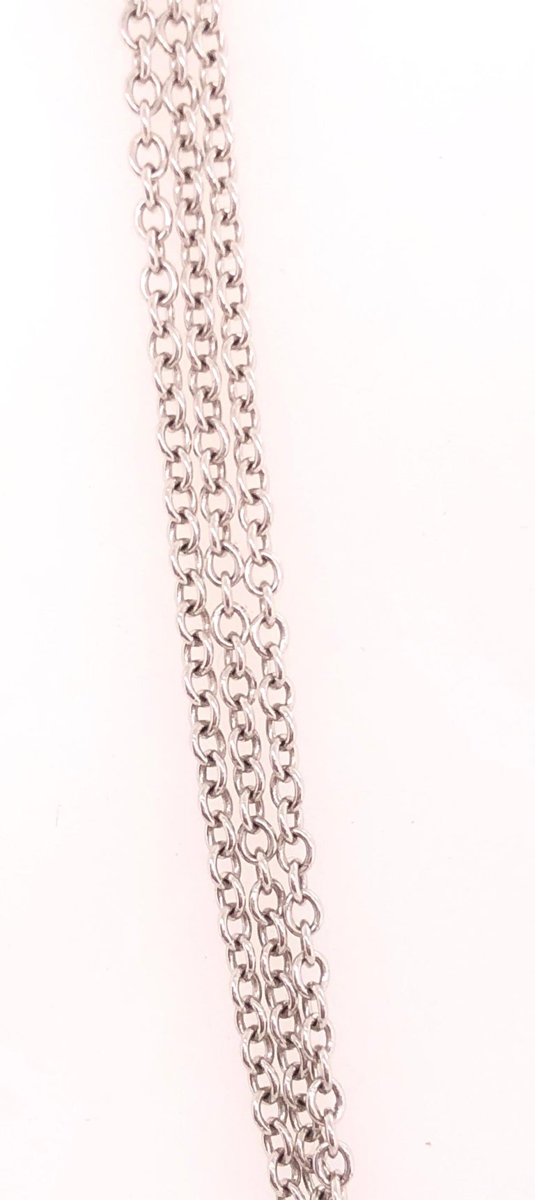 14 Karat White Gold Cable Link Three-Strand Necklace For Sale at 1stDibs