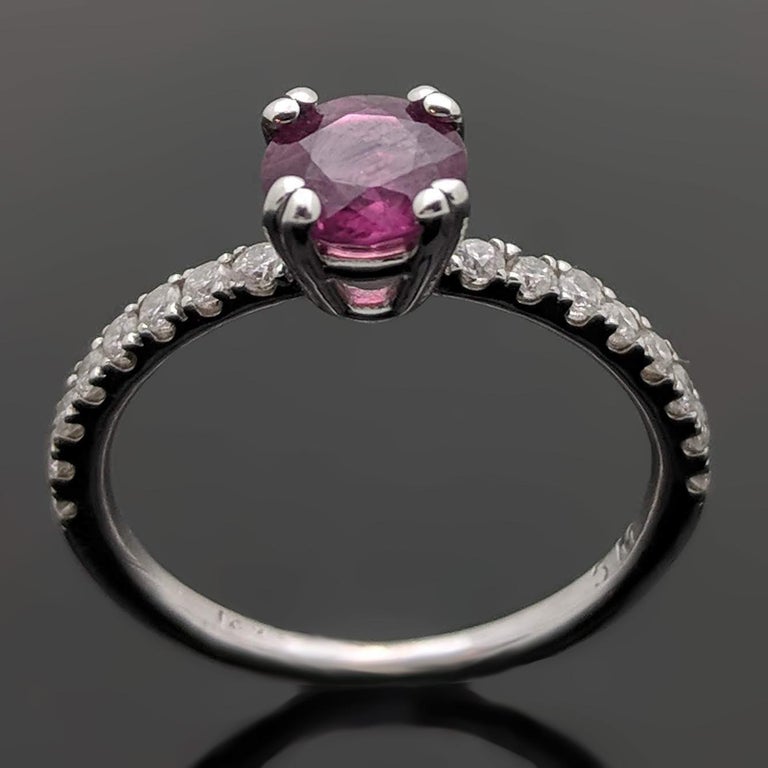 14 Karat White Gold Ruby and Diamonds Ring For Sale at 1stDibs | white ...