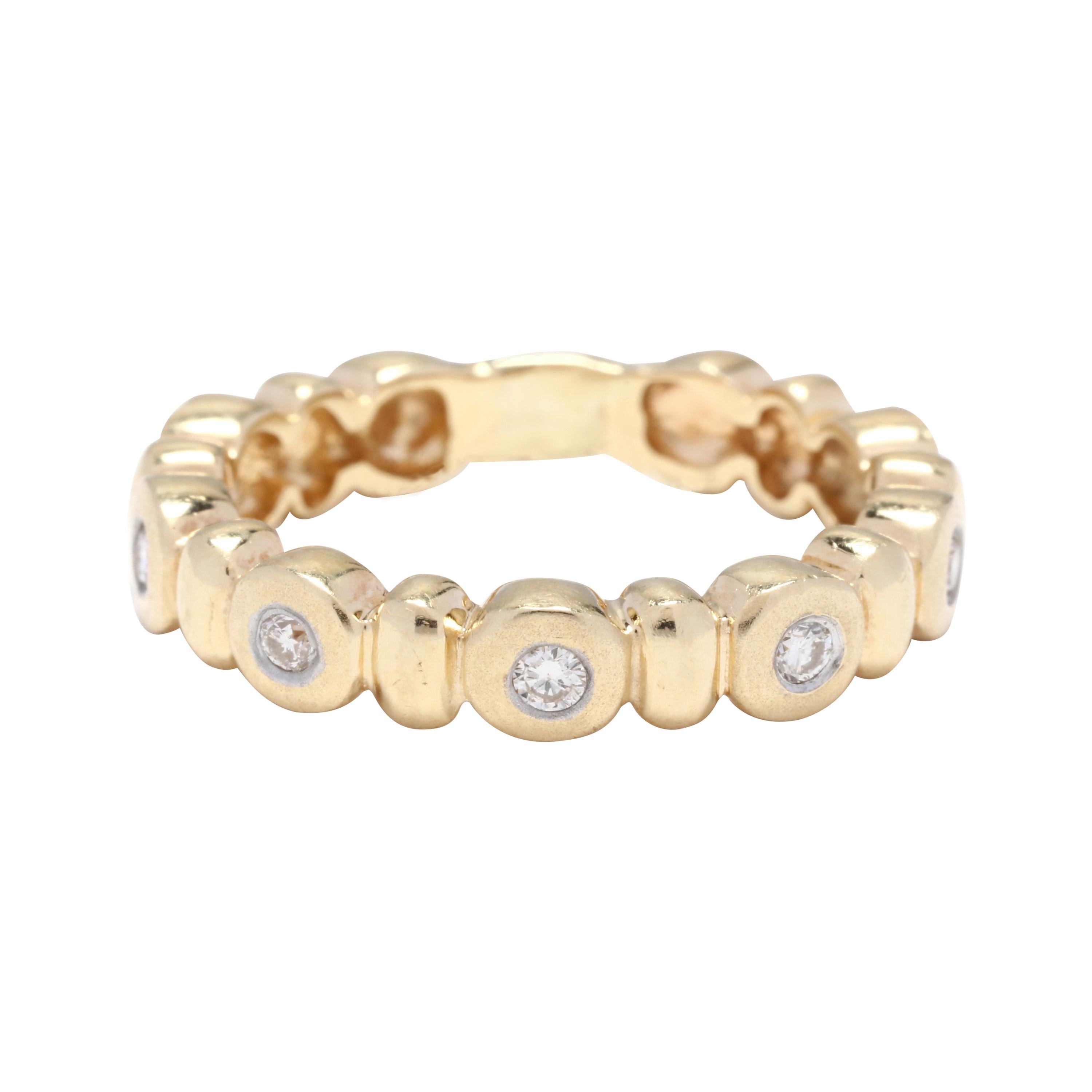 Yellow Gold Bezel-Set Diamond Eternity Band at 1stDibs | bezel eternity ...