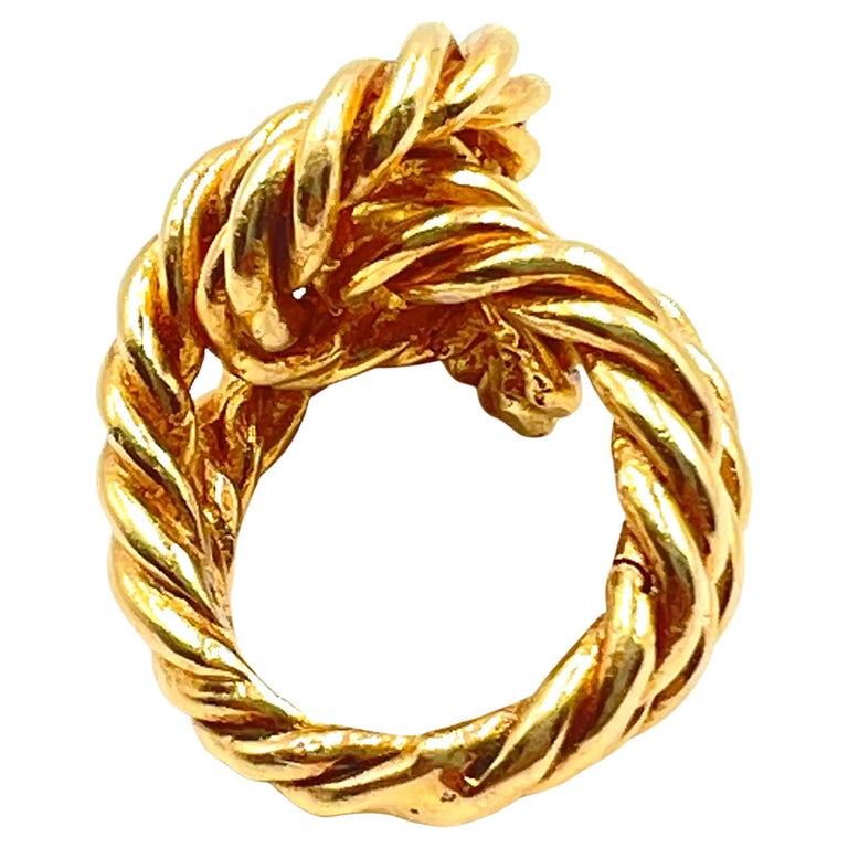 14kt Yellow Gold Nautical Rope Knot Ring at 1stDibs | nautical knot ring