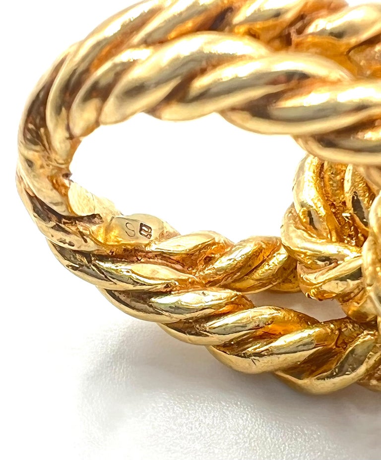 14kt Yellow Gold Nautical Rope Knot Ring at 1stDibs | nautical knot ring