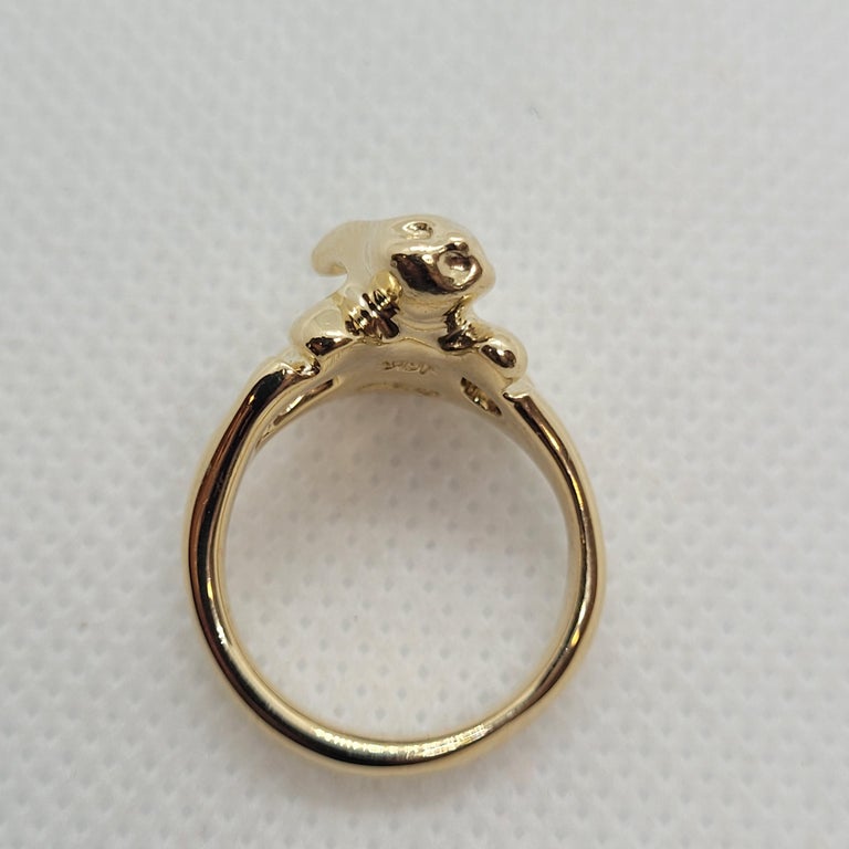 14 Karat Yellow Gold Rabbit Bunny Ring, Grams, Comfort Fit Year of ...