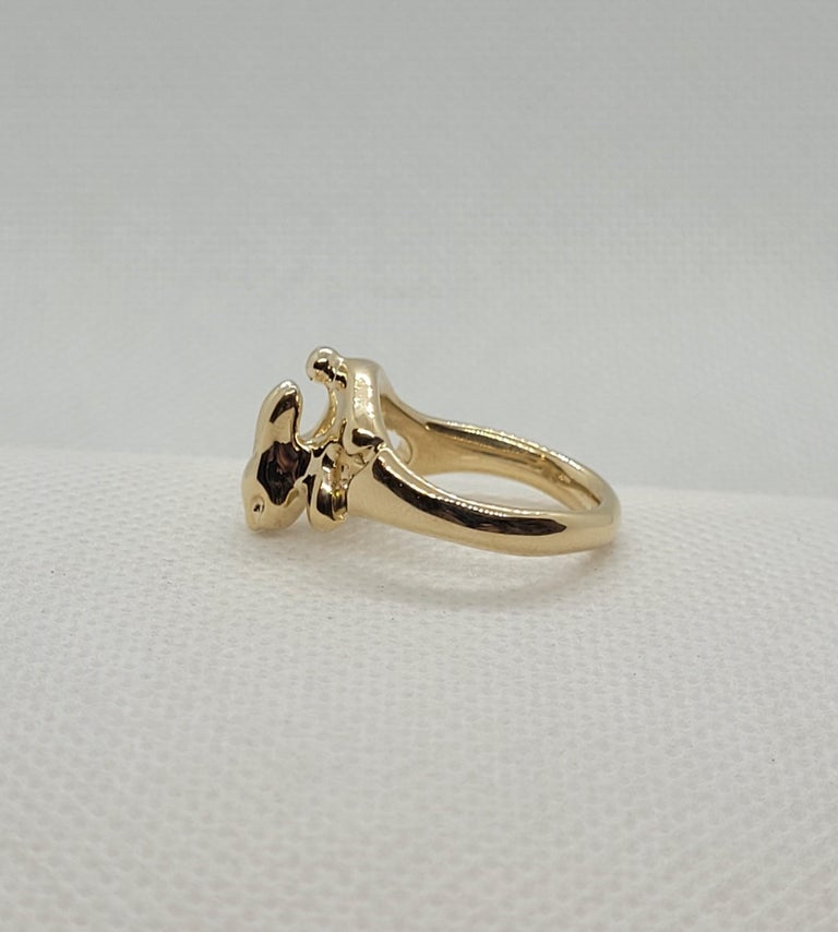 14 Karat Yellow Gold Rabbit Bunny Ring, Grams, Comfort Fit Year of ...