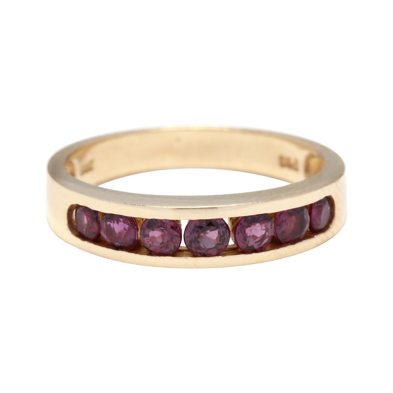 14KT Yellow Gold Ruby Channel Set Band at 1stDibs